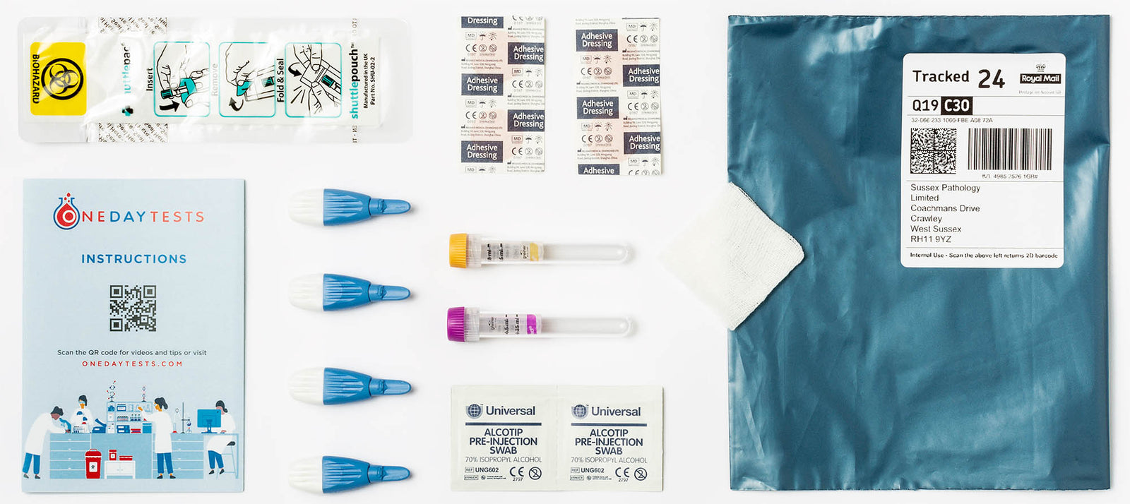 How our blood testing service works — onedaytests.com